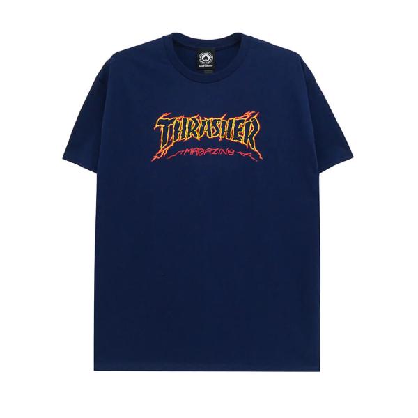 【THRASHER / T-SHIRTS】スケボー・スケートボードの老舗雑誌、THRASHER（スラッシャー）のTシャツです。フロントプリントが施されています。【素材】コットン 100%。【サイズ】L：着丈/約72cm、身幅/約54cm、袖...