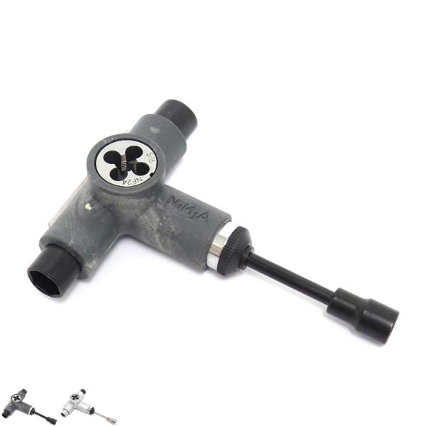 【NINJA / TOOL】スケボー・スケートボードのドメスティックベアリングブランド、NINJA（ニンジャ）。スケートボード専用に作られており、こちら１つでスケートボードの組み立て、分解を全て行う事が出来ます。回転制御ラチェットシャフト用...