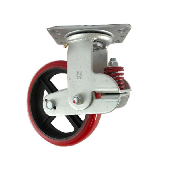 スプリング使用で、衝撃を緩和し、製品運搬による擦り傷や騒音が減少します。走行時の荷物へのダメージを減らします。重量物となる精密部品等の運搬車に最適です。1.振動・衝撃を緩和吸収コイルスプリングの弾力性で柔らかく吸収します。製品の運搬による擦...