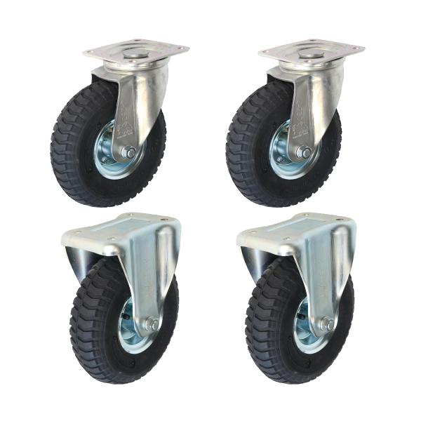 ■商品説明シシクアドクライス空気入タイヤキャスター自在・固定キャスター■特長空気入り車輪は空気圧のクッションにより凸凹のある床面に対し衝撃をやわらげます。■仕様自在　　最大許容荷重　　110kg   車輪径　265mmタイヤ幅　82mm取付...