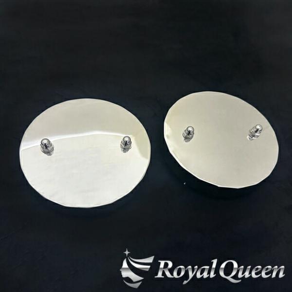 【送料無料】【フロントハブセンターカバー 6穴 16/17.5/19.5インチ 兼用 鏡面 #1000 1セット2個】ISUZU FUSO トラック デコトラ パーツ トラック用品 ステンレス RoyalQueen【RQHC39】