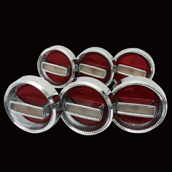汎用 復刻版 レトロ チェリーテールランプ クリア（紅白） 単体6個セット 24v専用 大型　【RQTT11】トラック　デコトラ