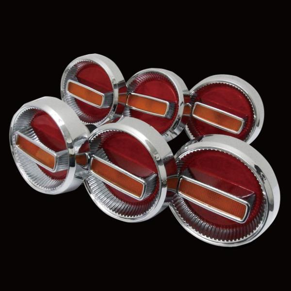 汎用 復刻版 レトロ チェリーテールランプ オレンジ（赤黄） 単体6個セット 24v専用 大型【RQTT10】　トラック　デコトラ