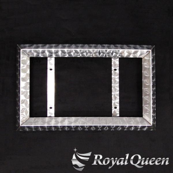 大型車用 字光式ＯＫ♪ 40角おこし ウロコ柄 ステンレス ナンバーフレーム【RQNC44】ナンバー枠 大型 デコトラ トラック