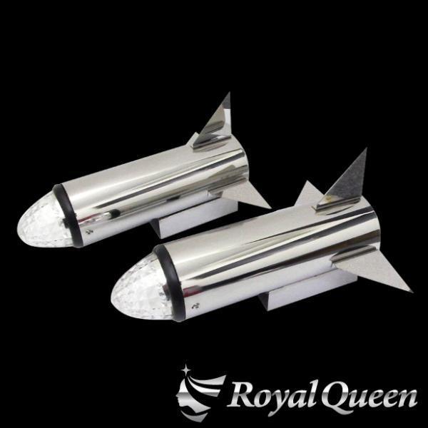 ロケットマーカー キャブロケット 310mm RM250 鏡面 磨き#1000 左右２本セット マーカー２個付き【RQRM1】トラック デコトラ ステンレス