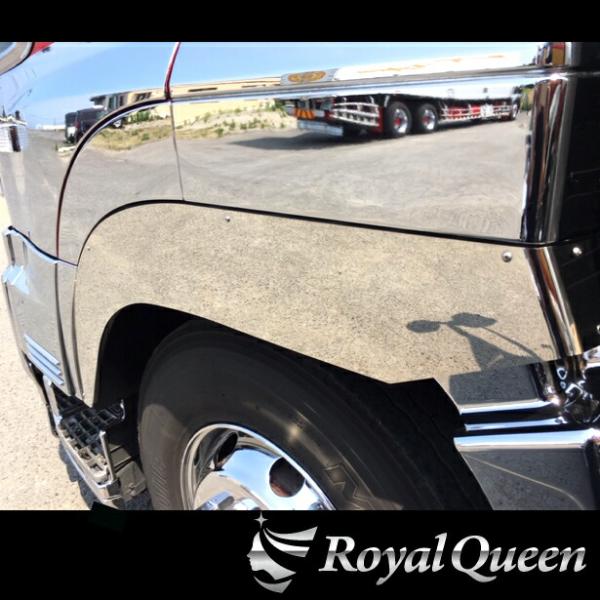 訳あり格安B品★日野 グランドプロフィア オーバーフェンダーパネル ステンレス 鏡面 #1000 左右セット【RQFP17H-B2】トラック　デコトラ