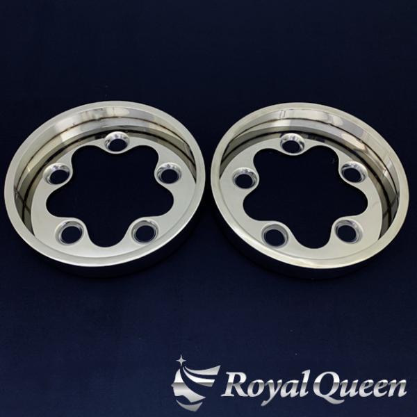 【ホイールステップ JIS方式5穴PCD203.2ｍｍ　16インチ17.5インチ用】ステンレス鏡面 磨き#1000 RoyalQueenトラック デコトラ ホイールステップ