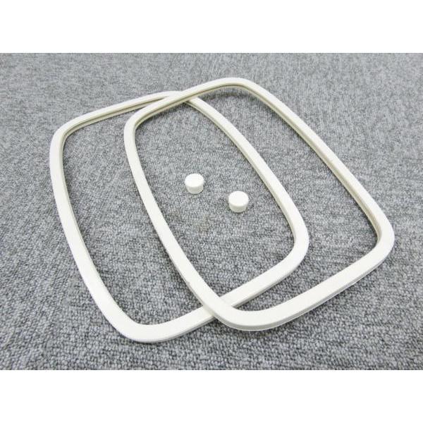 五光ハイウェイミラー用 替え縁ゴム＆キャップセット 白色系 ホワイト【WHITE】トラック　デコトラ