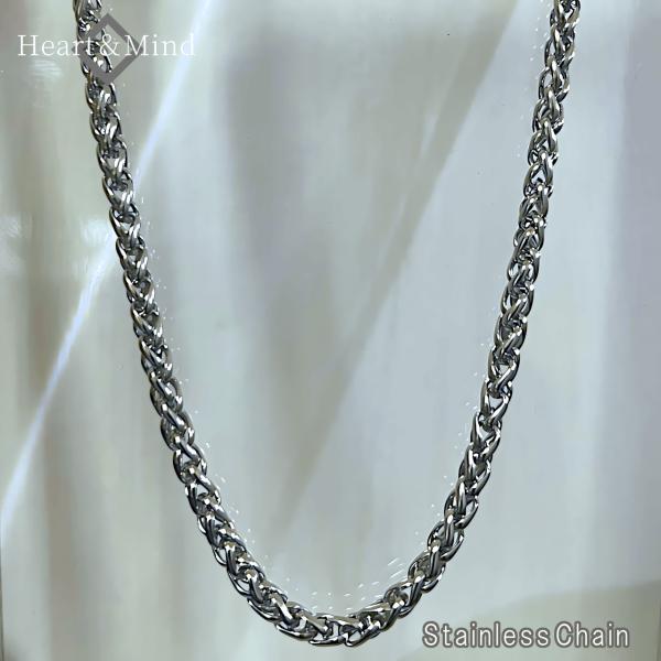 ◆ブランド:Harte＆Mind◆品番:HMC008SV◆品名:ステンレスフォックステールチェーン シルバーカラー 【チェーンサイズ】◆1コマ:約5.0mm◆幅:約4.0mm◆長さ:40cm45cm50cm55cm【素材】◆ステンレス20代...
