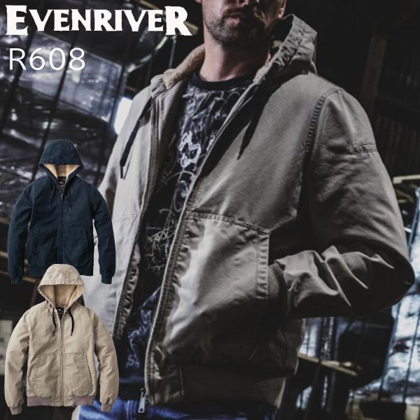 イーブンリバーR608コットン裏ボアフーディジャケット・素材：表地/100％　裏地/ポリエステル100％　リブ/ポリエステル99％・ポリウレタン1％・サイズ：M・L・LL・3L・生産国：中国・カラー：4.ネイビー・7.サンドベージュ・28....