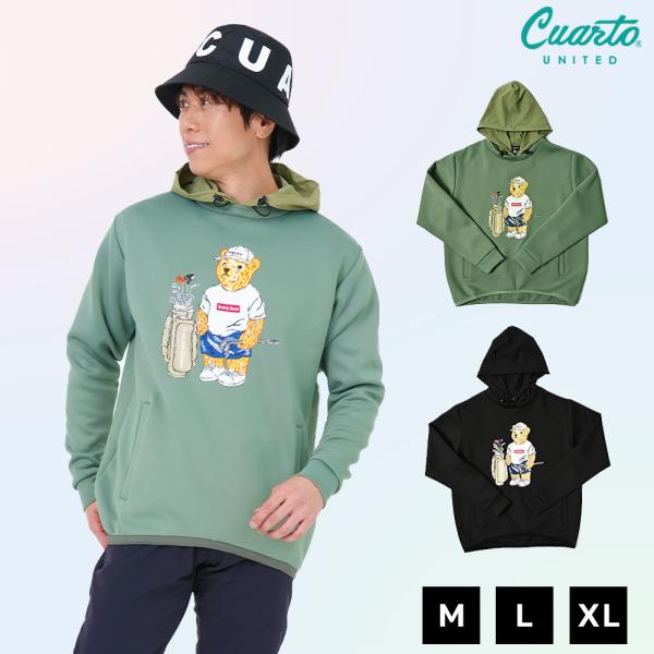 【発売日：2025年10月10日】フロントのテディベアプリントがキャッチーなダンボール素材パーカー。ほどよいハリ感と軽さで動きやすく、着心地も抜群。フードは軽量なナイロン素材を使用し、スイング時にも邪魔にならない設計。裾はバルーンシルエット...