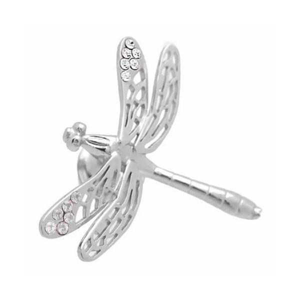 【SWANK ORIGINAL SERIES】クリアーカラーのスワロをセットしたトンボのピンズ。ニューヨーク発カフスボタン ブランドSWANKは1897年設立された老舗ジュエリーメーカーです。高級感あふれるオリジナルBOX入り。自分用、大切...