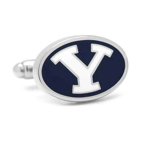 NCAA 全米大学体育協会 公式 チームロゴカフス。ブリガムヤング クーガーズ BYU Cougars。自分用、大切な人へのギフト・男性用プレゼントに最適。専用のケースに入れてお届けします。カラー: ネイビー、ホワイト素材: 真鍮・ロジウム...