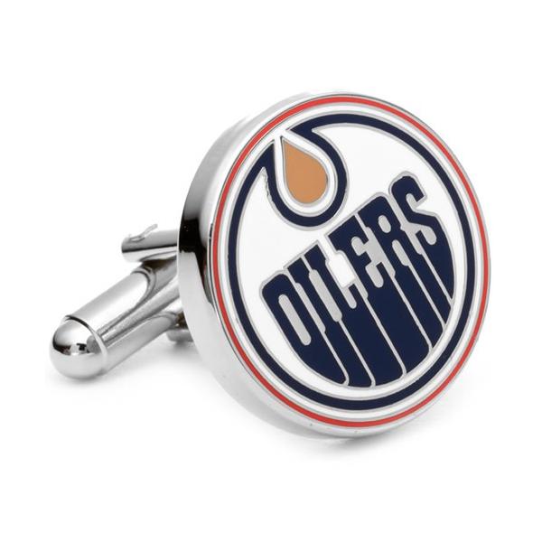 NHL 公式ライセンスのチームロゴカフス。Edmonton Oilers はカナダ アルバータ州エドモントンに本拠を置くナショナルホッケーリーグ NHL 所属のチーム。ホッケーファン、NHLファンにお薦めです。自分用、大切な人へのギフト・男...