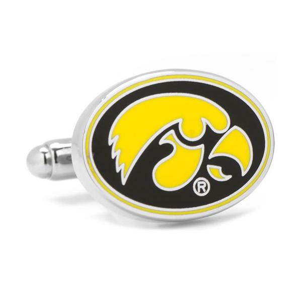 NCAA 全米大学体育協会 公式 チームロゴカフス。アイオワ ホーキーズ Iowa Hawkeyes。自分用、大切な人へのギフト・男性用プレゼントに最適。専用のケースに入れてお届けします。カラー: イエロー、ブラック素材: 真鍮・ロジウムコ...