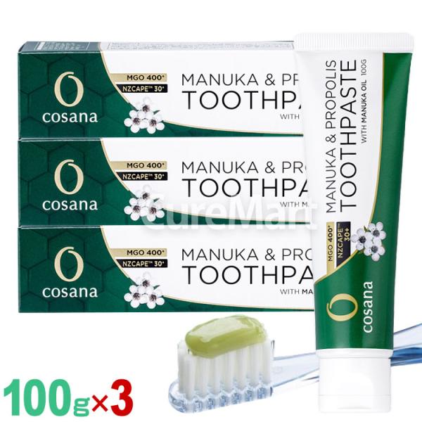 商品名：プロポリス入りマヌカハニー歯磨き マヌカオイル配合内容量：100g×3本効能効果:ブラッシングで歯垢を除去し、むし歯を防ぐ。 口内を清潔に保ち、口臭を防ぐ。使用方法：適量を歯ブラシにとり、歯や歯間部にいきわたらせ、ブラッシングしてく...