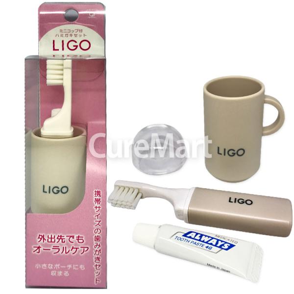 商品名：ミニコップ付 ハミガキセット規格：(W)43×(H)163×(D)38mm、重量48g、耐熱温度(60℃)、歯磨き粉(4g)※セット時の高さ70mm品質：本体(ABS樹脂)、毛(ナイロン)、コップ(ABS樹脂)、コップキャップ(PS...