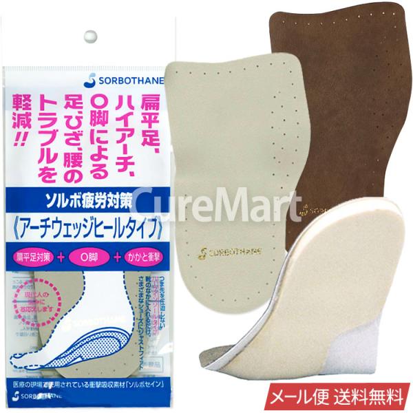 商品名：ソルボ 疲労対策 アーチウェッジヒールタイプ規格：1ペア、適応サイズ(22-28cm)、色(Sベージュ、MLブラウン)品質：本体(ポリウレタン樹脂(ソルボセイン))、布地(合成皮革)使用方法：合皮の面を上にしてシューズのヒール部に隙...