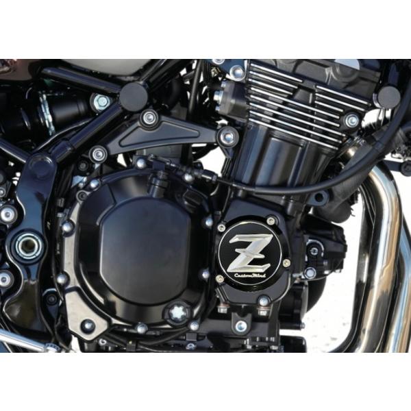 CustomMind(商標登録済み)オリジナルz900rs(2018モデル〜)純正パルサーカバー用ドレスアップカバーです。アルミ削り出し光沢アルマイトブラックZ立体文字仕様アルマイト処理後、文字を切削しております。付属品：取付用ステンレスボ...