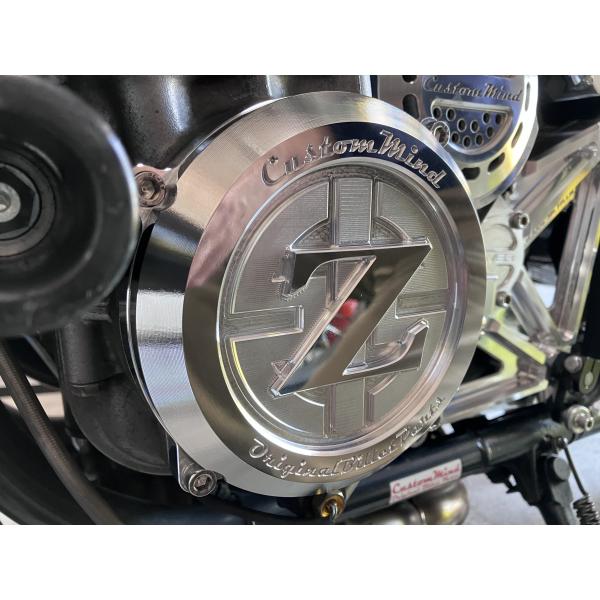 CustomMind(商標登録済み)オリジナルゼファー1100用エンジンカバーZriver左右セット(パルサー、クランクエンドカバー) アルミA6061-T651材、厚さ30mmより削り出しポリッシュ仕様立体的に削り込まれた“Zriver”...