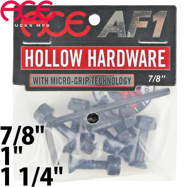■メーカーAceエース■モデルHollow Bolts Grippers Allenホロー ボルト グリッパー アレン■サイズ7/8"1"1 1/4"■適合モデルインディペンデント、ベンチャー、サンだーなど各ブランド、メーカーのデッキにトラ...