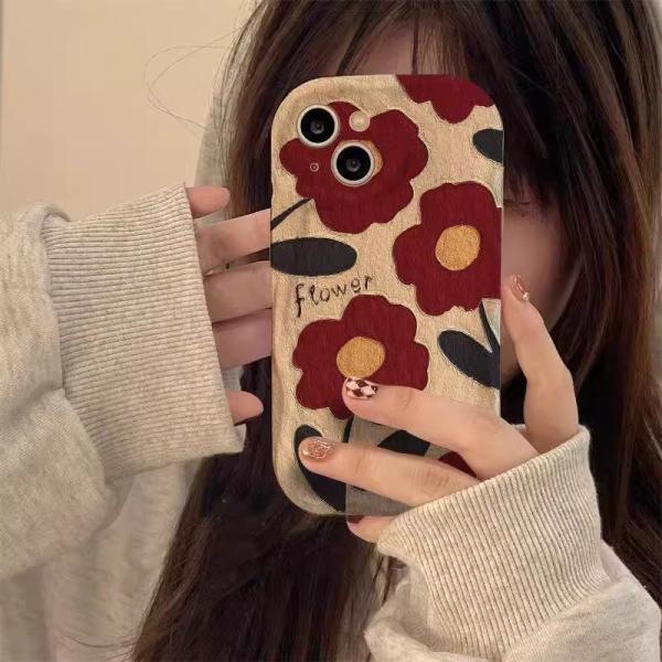 iPhone17シリーズ登場!!flower フラワー お花 可愛い レトロ スマホケース iPhone11 iPhone12 iPhone13 iPhone14 iPhone15 iPhone16 iPhone17 iPhone17pro...