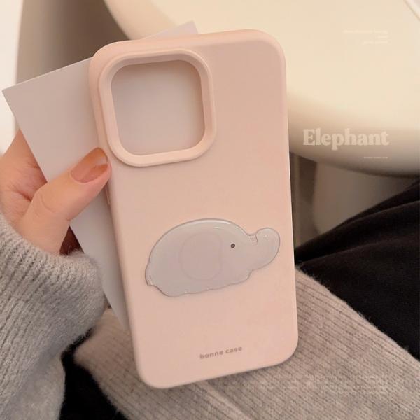 癒やしのゾウさん♪ぷくぷく象さん エレファント ピンクケース 可愛い スマホケース iPhoneケース iPhone11 iPhone12 iPhone13 iPhone14 iPhone15 iPhone16/16plus iPhone1...