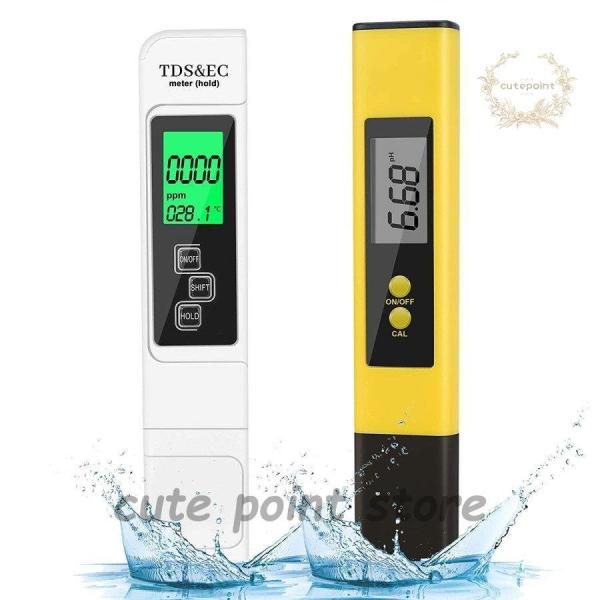 「PH計と水質TDS測定ペン２セット」PH計は0~ 60℃の温度で使用可能、デジタル測定範囲は0.0〜14.0PHで、誤差±0.01ph、分解能0.01 pHです。TDS測定ペンは0.1 ~ 80.0℃の温度で測定範囲は0〜9999 ppm...