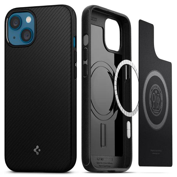 Spigen iPhone 13 mini 用 ケース マグネット搭載 TPU ワイヤレス充電対応 米軍MIL規格取得 耐衝撃 すり傷防止 マグ・アーマー ACS03680 (マット・ブラック)【MagSafe完璧対応】ケース奥側に約600...