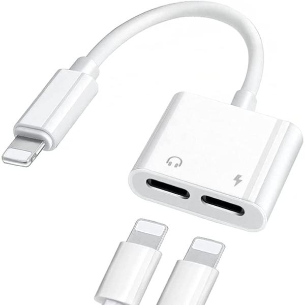 充電しながらイヤホンを使うことができるiPhone用2in1変換アダプタ【商品仕様】ブランド：SUKEBONコネクタタイプ：Lightning対応機種：iPhone全般【音楽を聴きながら急速充電】イヤホン/充電ケーブルを本製品に挿して、iP...