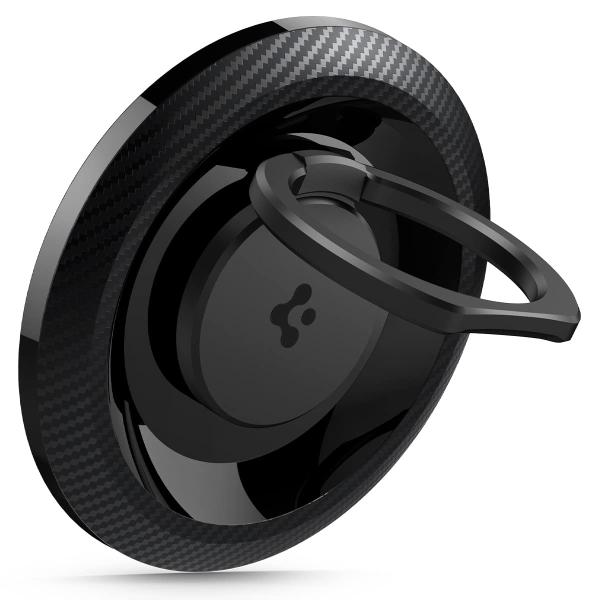 磁力が強く好きな角度で曲げられるマグネット式スマホリング【製品仕様】メーカー：Spigenカラー：ブラック材質：カーボン重量：30ｇ商品寸法(長さ×幅×高さ)：5.8×5.8×0.6 cm【強力なマグネット】1200gfも耐える磁力が強いマ...