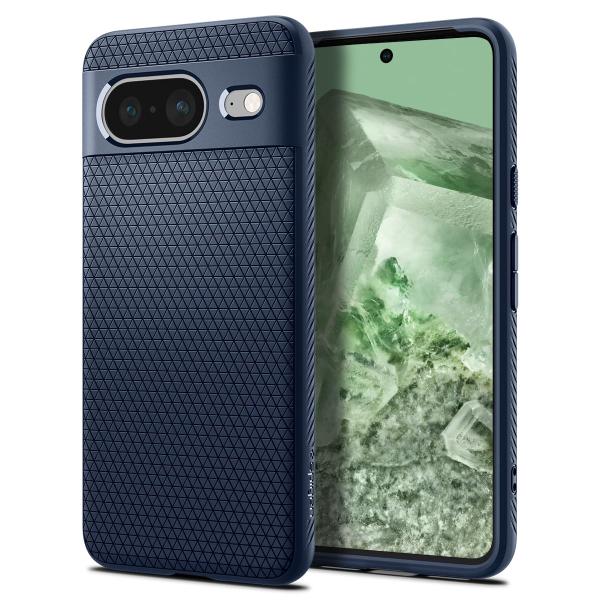 Spigen Google Pixel 8 ケース TPU ソフトケース カメラ保護  衝撃吸収 Qi充電 ワイヤレス充電  (ネイビー・ブルー)【マットなデザインに忍ばせた、フォーマルエッセンス】スマートフォンケースで最も使用される”TP...