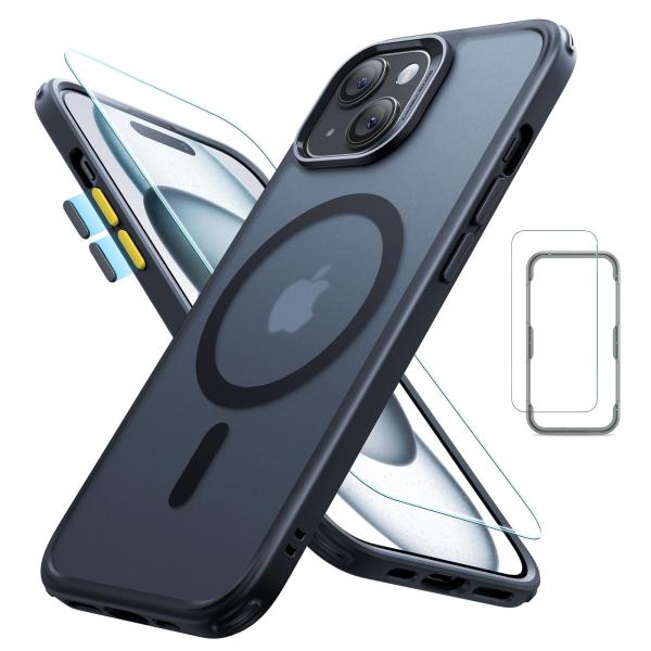 【商品名】【米軍規格・Magsafe対応】ESR iPhone 15 ケース ワイヤレス充電対応 耐衝撃 iPhone15 ケース 黄ばみなし 指紋防止 傷防止 iPhone15ケース 薄く 磁気 スマホケース Classicシリーズ フロ...