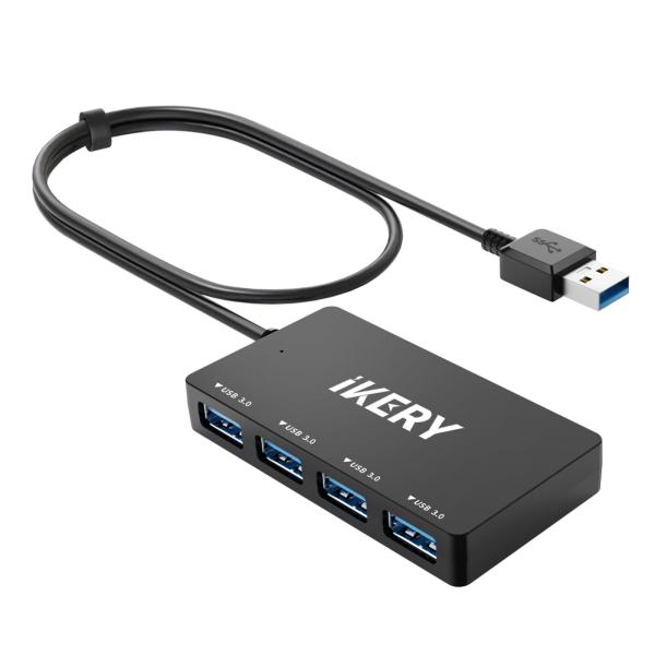 usbハブ 3.0 4ポートIKERY USBハブ 4 Type‐A usbポート USB HUB 3.0 充電対応 4in1 5Gbps高速データ転送 軽量 コンパクト超小型 タイプA接続 Windows/Mac/ChromeBook/ノ...