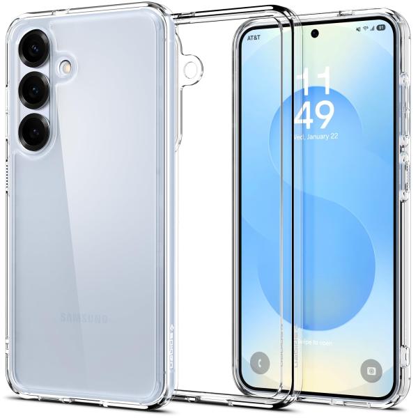 Spigen Galaxy S25 ケース 耐衝撃 ストラップホール 黄変防止 バンパー ワイヤレス充電 米軍MIL規格 ウルトラ・ハイブリッド ACS09006 (クリスタル・クリア)