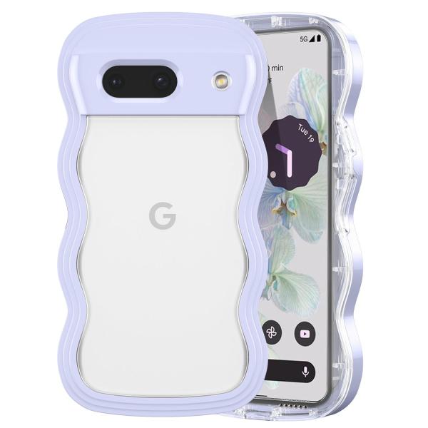 【商品名】QLTYPRI Google Pixel 10 用 ケース ウェーブ ソフト TPU うねうね 透明 ケース おしゃれ 韓国 可愛い  ( パープル)【対応機種】Google Pixel 10 専用【透明感・フィット感】背面は透明...