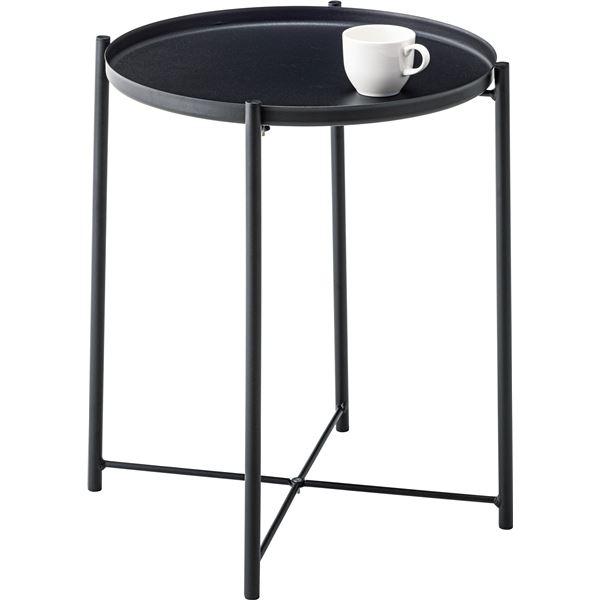 【商品名】 トレーサイドテーブル ミニテーブル 幅48cm ブラック スチール 組立品 リビング ダイニング インテリア家具 【ジャンル・特徴】 サイド テーブル ミニ リビング ダイニング インテリア家具 店舗 お店 ショップ 飲食店 カ...
