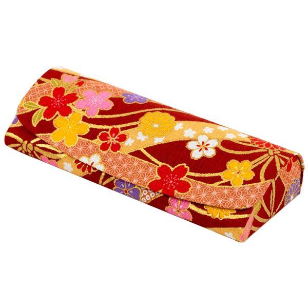 【商品名】 日本製 マグネット式 和柄 メガネケース レッド OP-340-3  [ OP-340-3 ]