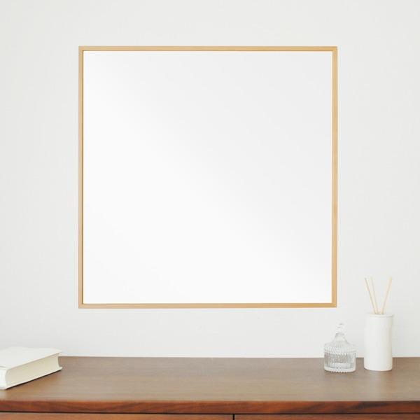 【商品名】 細枠正方形ウォールミラー幅60cm (ナチュラル) 天然木 鏡 スリム 高級感 木製 飛散防止加工 壁掛け オシャレ 北欧風 玄関 トイレ 洗面 日本製 完成品 NK-10 【ジャンル・特徴】 ウォールミラー ウォール ミラー ...