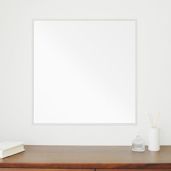 【商品名】 細枠正方形ウォールミラー幅60cm (ホワイト/白) 天然木 鏡 スリム 高級感 木製 飛散防止加工 壁掛け オシャレ 北欧風 玄関 トイレ 洗面 日本製 完成品 NK-10 【ジャンル・特徴】 ウォールミラー ウォール ミラー...