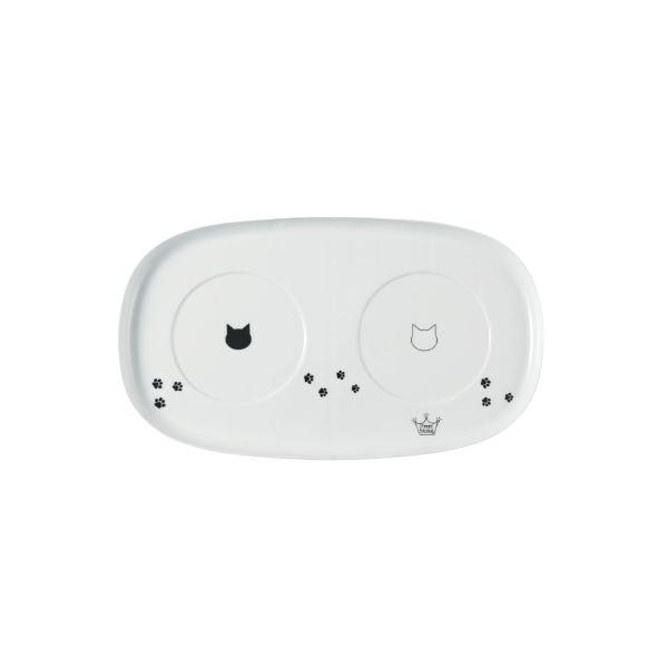 【商品名】 ハッピーダイニング 専用 食器トレー ダブル （ペット用品） 【ジャンル・特徴】 食べこぼし、飲みこぼしを受けます