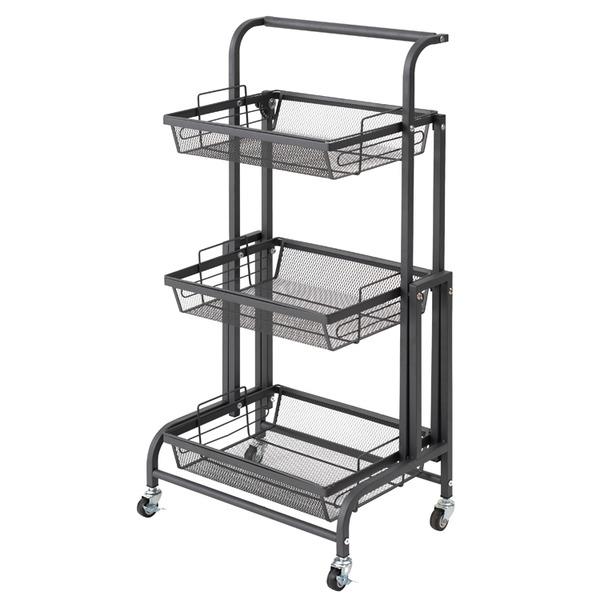 【商品名】 マルチワゴン ROBUST(グレー) キッチンワゴン ラック 収納 多肉棚 収納 スリム キャスター付 DIY オシャレ スライド NK-380 【ジャンル・特徴】 マルチワゴン ROBUST キャスター 移動楽々 リビング ダ...