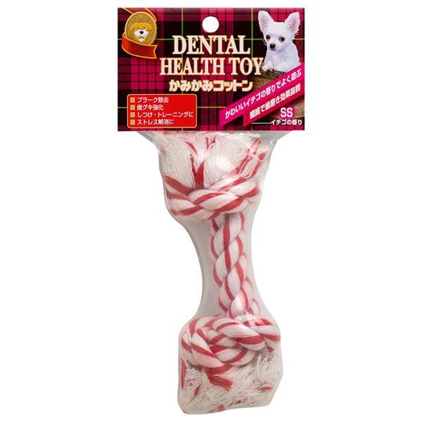 【商品名】 （まとめ）かみかみコットン イチゴの香りSS【×10セット】 (犬用玩具) 【ジャンル・特徴】 ダンベル型のデンタルコットンオモチャ。 [ DM-505 ]