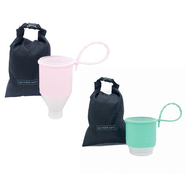 【商品名】 ビヨーンdo傘カバー takenoco 長傘用 ピンク／折りたたみ傘用 ミント 2個セット 【ジャンル・特徴】 タケノコみたいな傘カバー！長傘用と折り畳み傘用のセットです