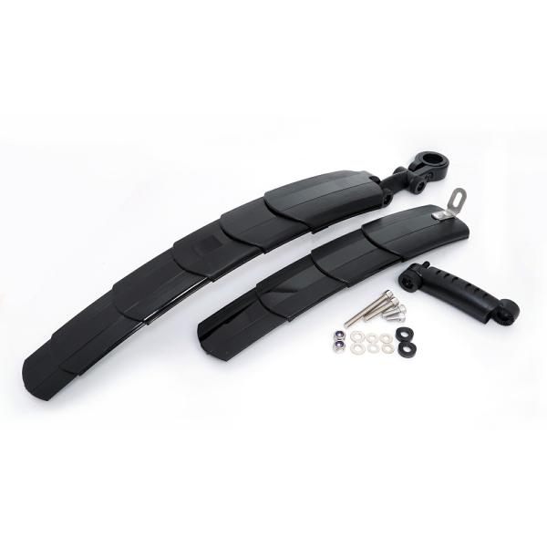 伸び縮みするから調整がカンタンな前後フェンダーセット。フェンダー自体が伸縮構造になっているので、好きな長さでカスタマイズして使用可能。●フロントフォークの穴は貫通、非貫通量対応●対応シートポストサイズ:25.4〜31.8mm※デザイン・仕様...