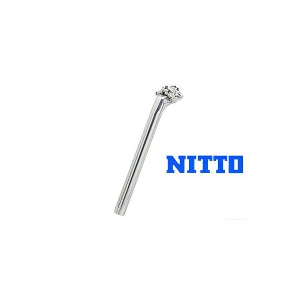 ニットー(NITTO）■ ロード用シートピラー。サドルの微調整が簡単な２本締めクランプ。■ 材質：アルミ合金 鍛造■ サイズ（長さx径）：27.2x300mm■ オフセット：23mm■ 参考重量：300g■ カラー：シルバー