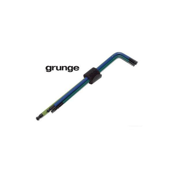 グランジ(GRUNGE)■ L字角度を100度に設定したヘックスレンチ。■ 通常の90度より、シートピンなど自転車パーツ各所をスムーズに回す事ができます。■ また、ショート側は少し長く設定し、より使いやすくしています。■ セット内容：六角4...