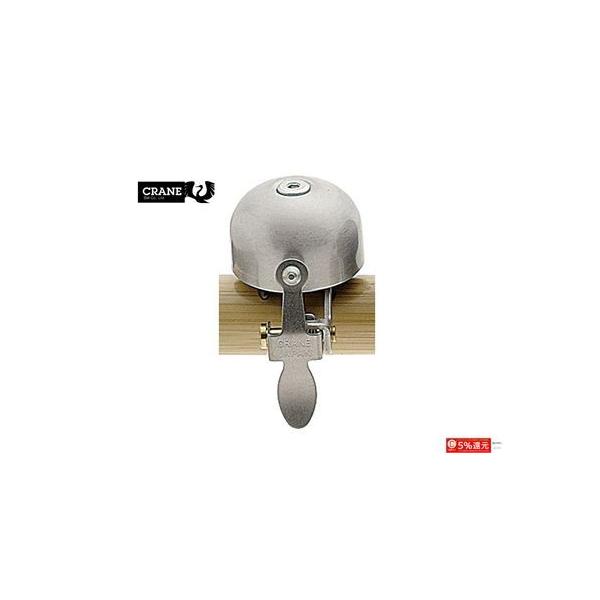 クレイン（CRANE）■取付けバンドまで金属で仕上げた日本製のコンパクトベル。■3mmアーレンキー1 本で取付け可能。■本体材質：アルミ■取付径：22〜31.8mm■ベル径：37mm■カラー：シルバー