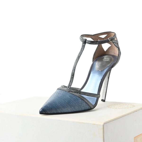 【商品名】：Rene Caovilla MAUVE SATIN STRASS ラインストーン サンダル【管理番号】：KL4PCUQK51【カテゴリ】：レディース【色】：ブルー【表記サイズ】：36【サイズ詳細】：インソール約25.5cm×ワイ...