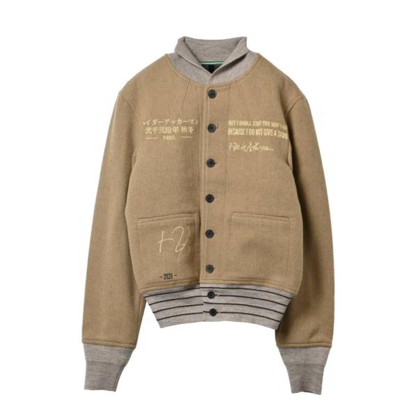 【商品名】：Haider Ackermann エンブロイダリー アビエイター ジャケット  ブルゾン【管理番号】：KL4CUHQP23【カテゴリ】：メンズ【色】：ベージュ【表記サイズ】：46【サイズ詳細】：肩幅約49cm×身幅約53cm×着...